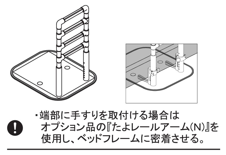 たよレールBZ-N01の手すり位置を、ベースプレート中央ではなく端側にすることはできますか。 – マツ六株式会社FAQサイト